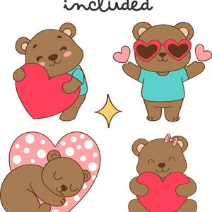 Beary Love Clipart, Hand Drawn Png, Cute Bear Lover Png, Clipart for ...