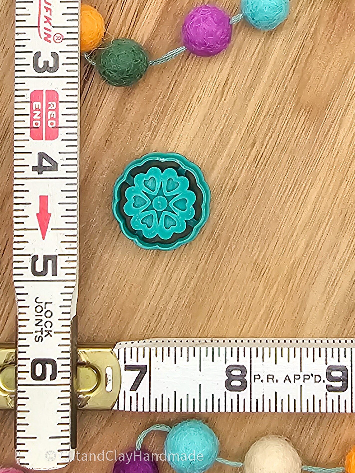 Folk Heart Polymer Clay Stamp Folk Heart Flower Stamp Cutter Embossing ...