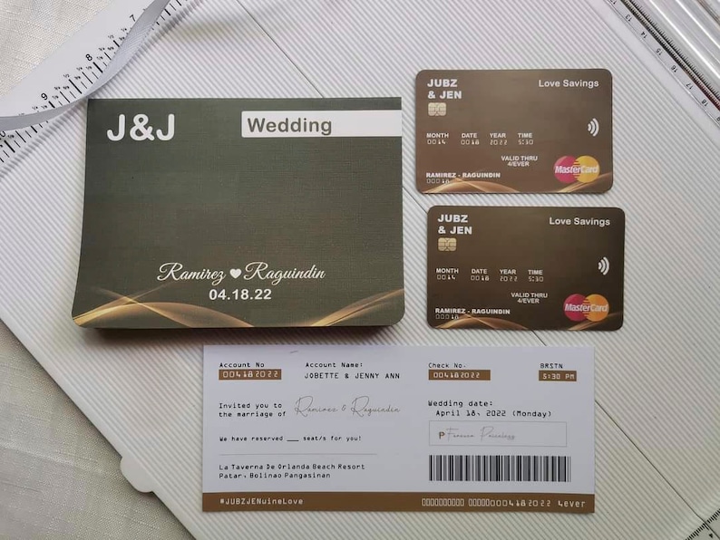 Bank Passbook Style With Cheque and ATM Wedding Invitation - Etsy