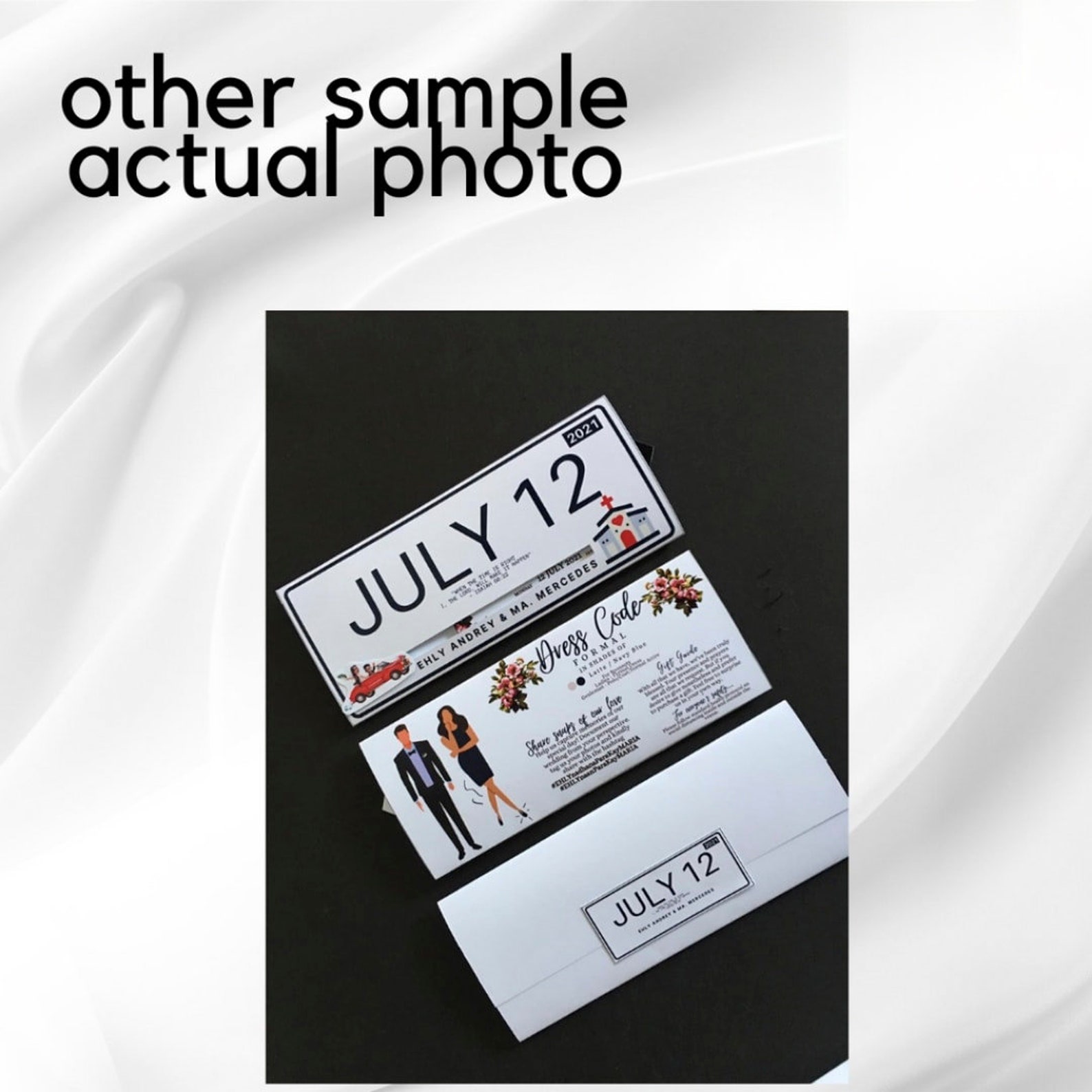 Plate Number Sliding Wedding Invitation - Etsy