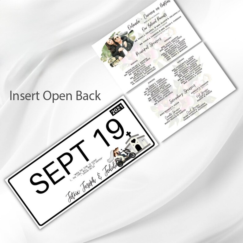 Plate Number Sliding Wedding Invitation - Etsy