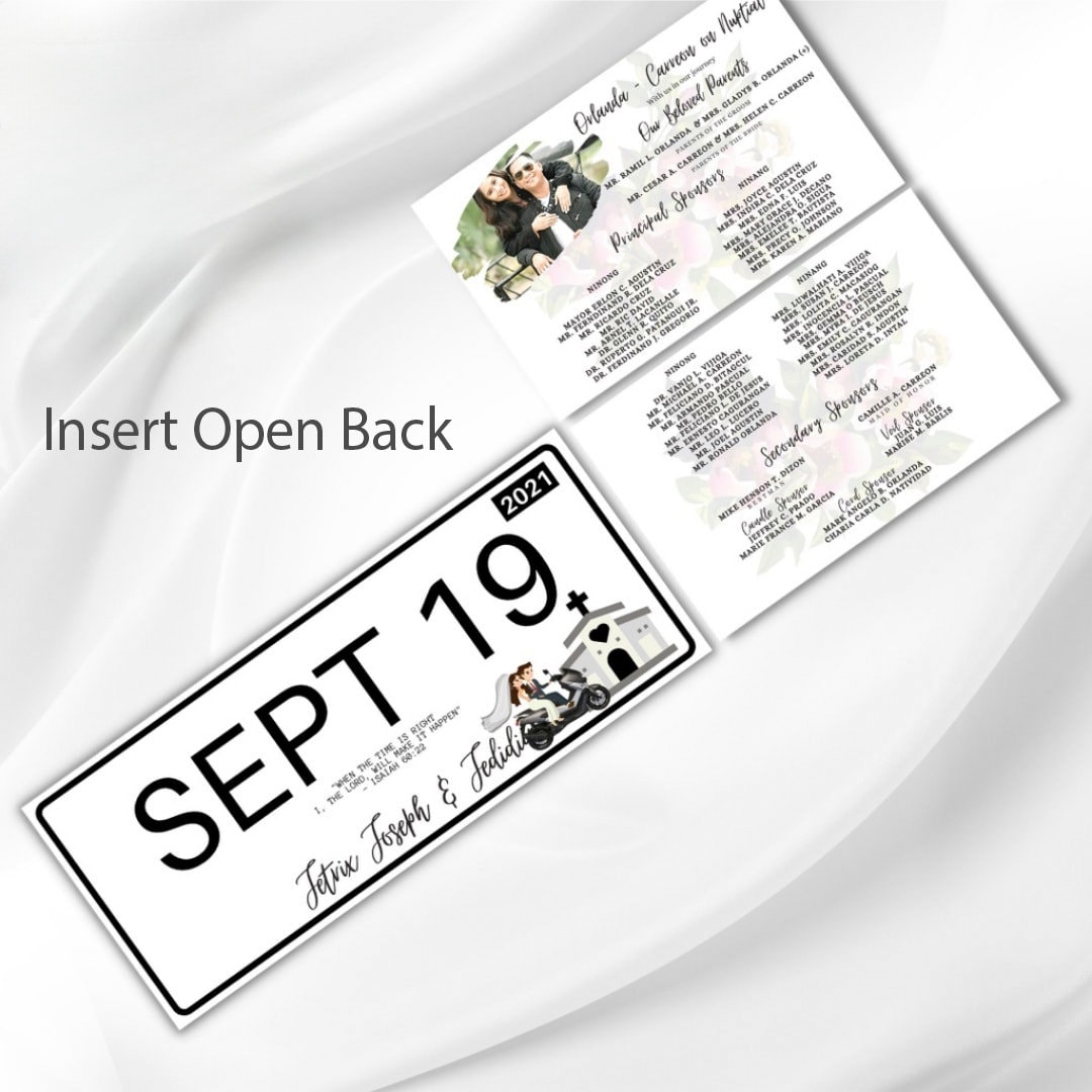 Plate Number Sliding Wedding Invitation - Etsy