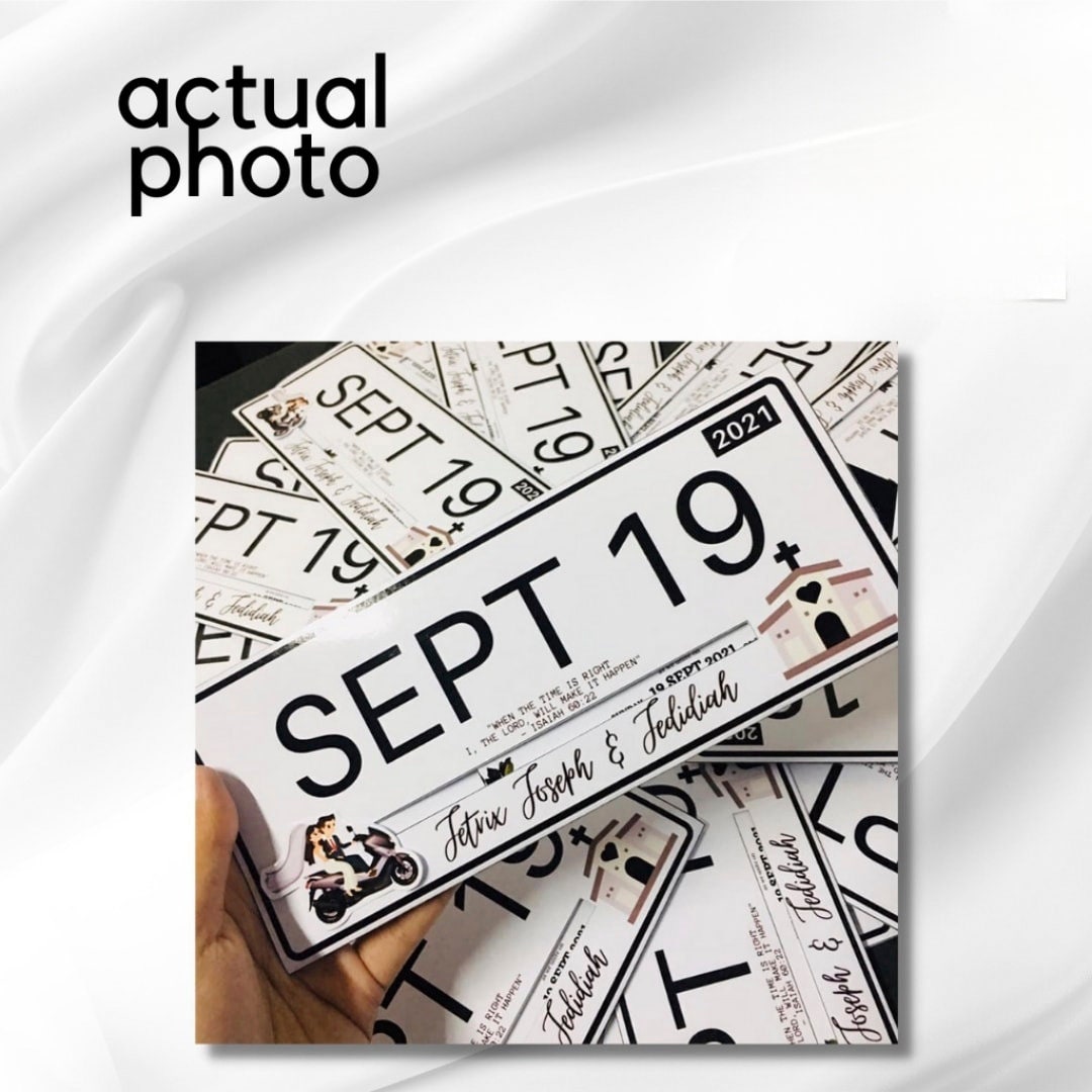 Plate Number Sliding Wedding Invitation - Etsy