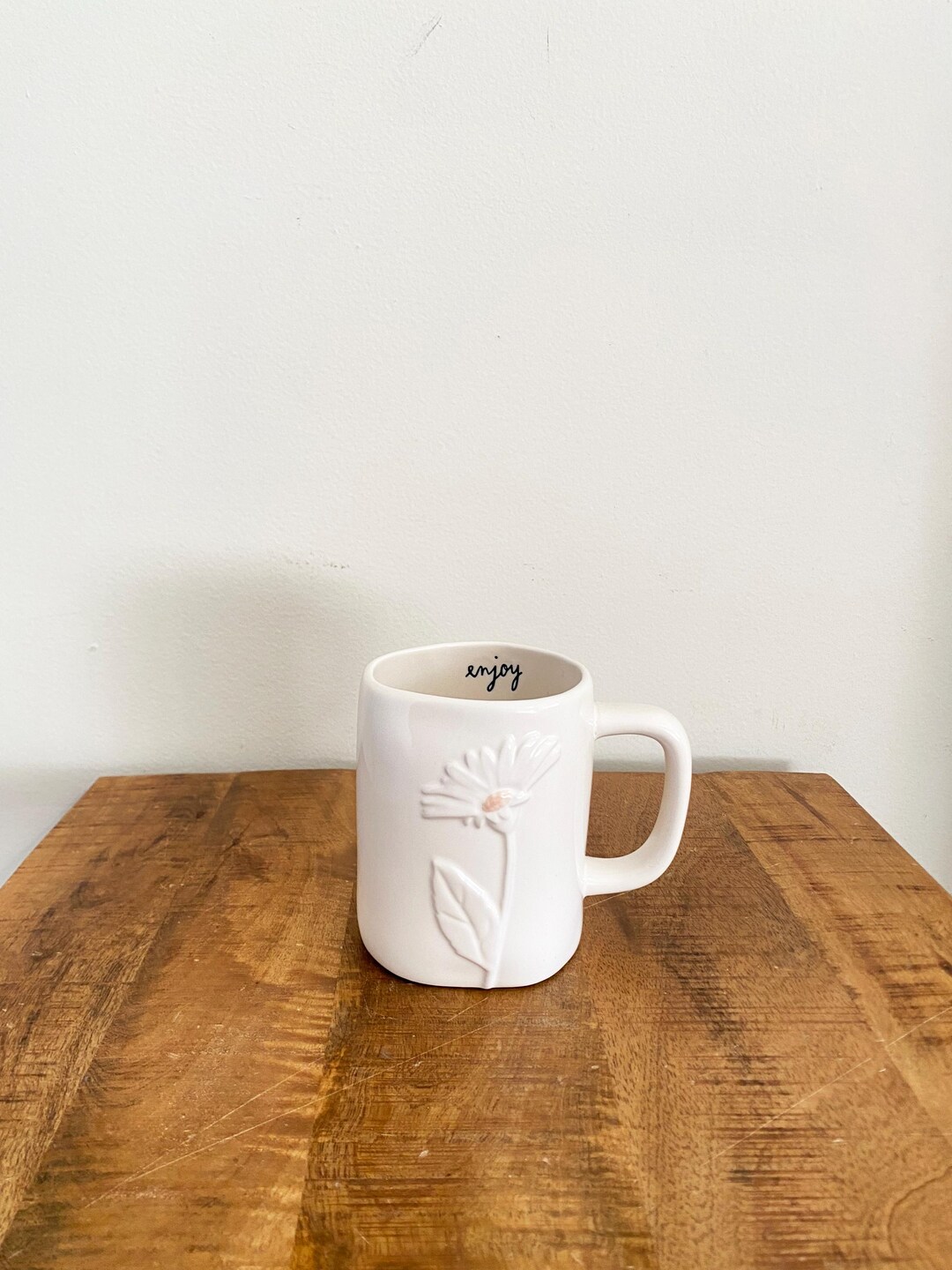 Rae Dunn Enjoy Mug, Rae Dunn Mug With Debossed Daisy Flower Mug, Rae ...