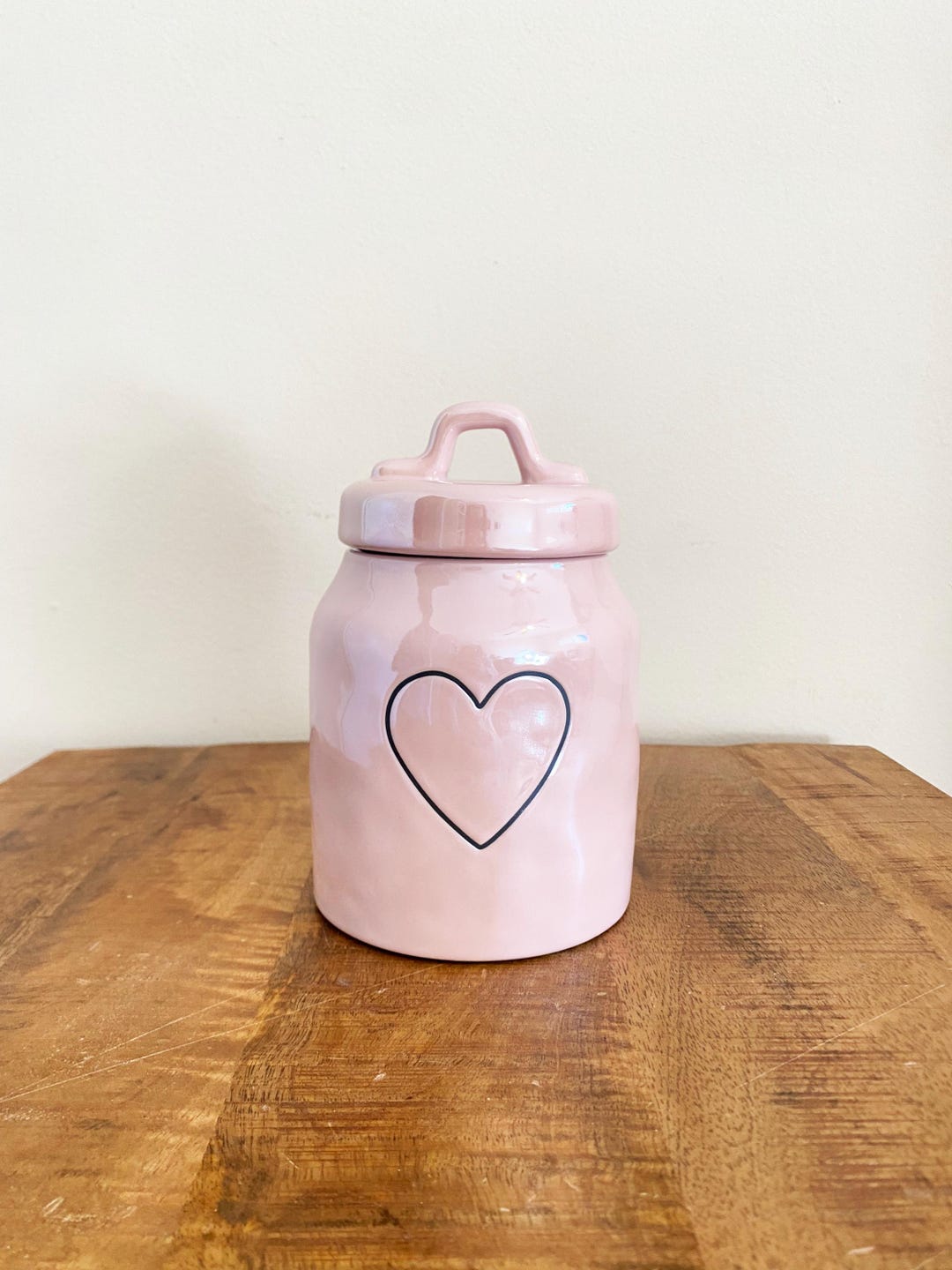 Rae Dunn Heart Canister, Pink, Rae Dunn Luster Sheen, Rae Dunn ...