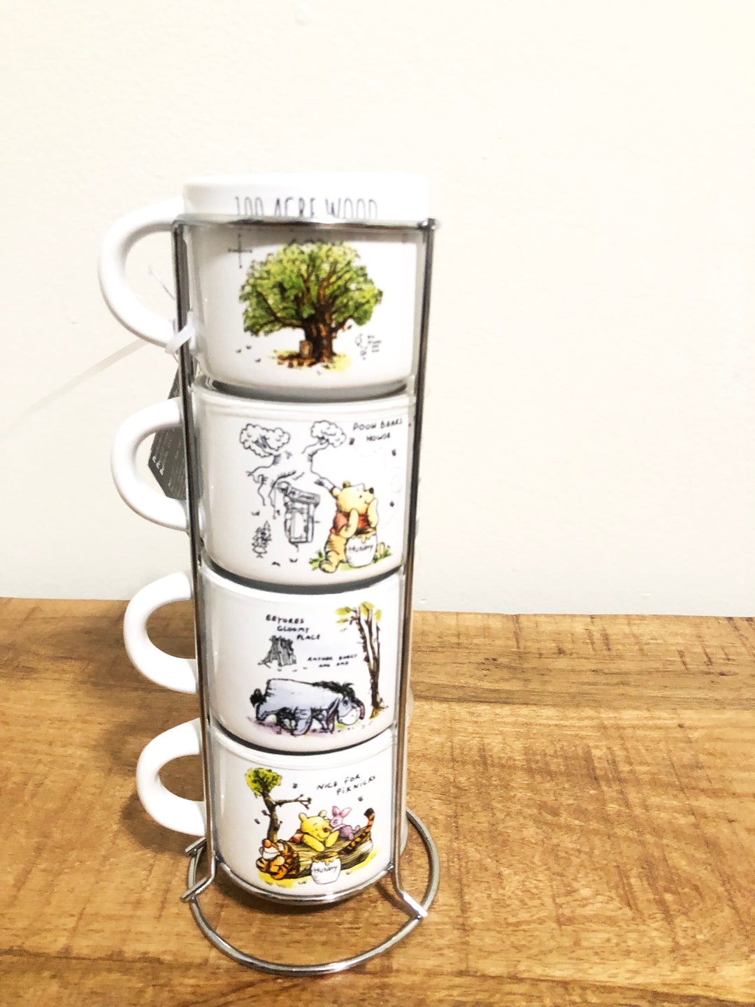 Winnie the Pooh Stackable Ceramic Mug for Espresso Set of 4,winnie the ...