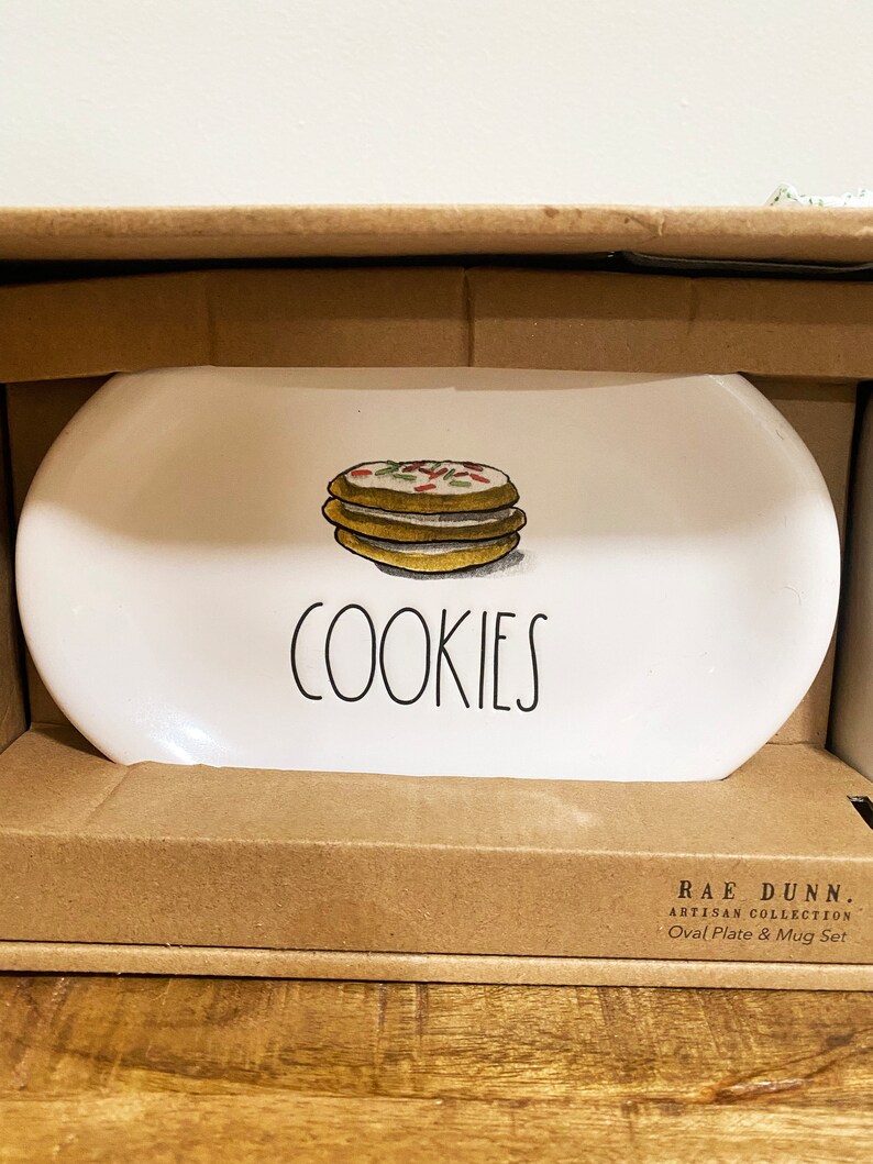 Rae Dunn Cookies and Milk Set, Rae Dunn Cookies Dish and Milk Mug, Rae ...