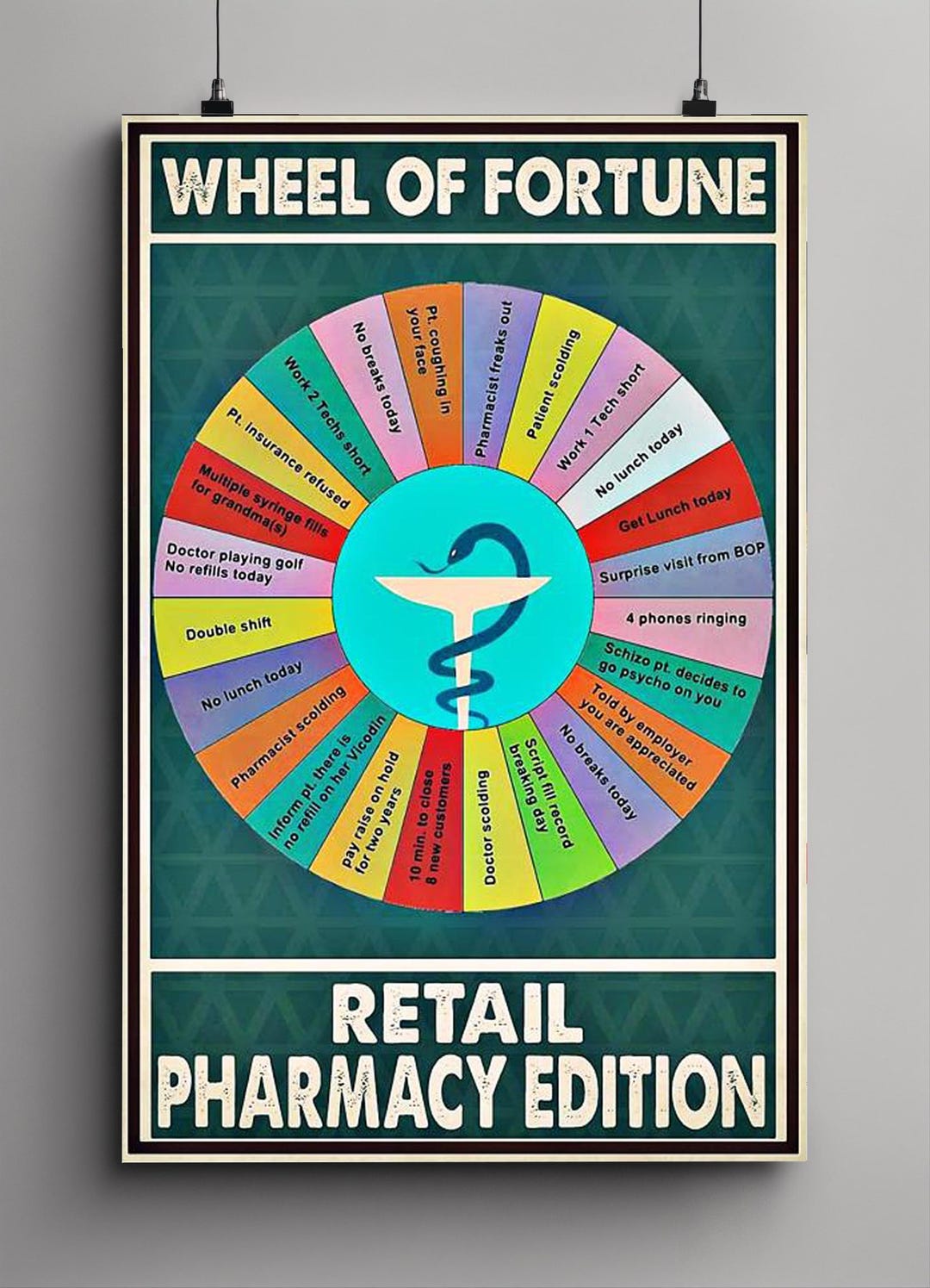Wheel of Fortune Poster, Retail Pharmacy Edition Print, Medical ...