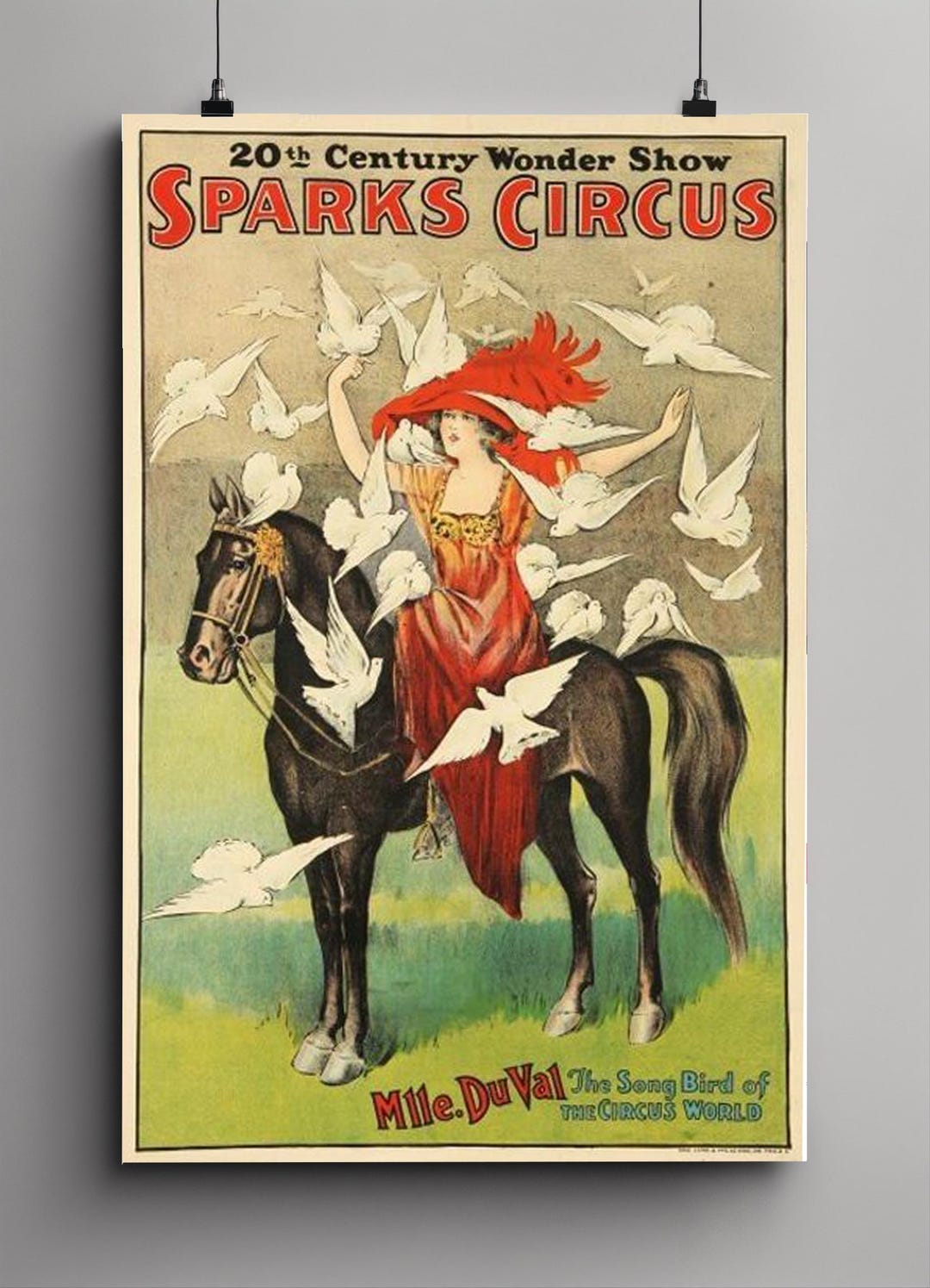 Vintage SPARKS CIRCUS Poster, the Circus Girl Art, Circus Retro Poster ...