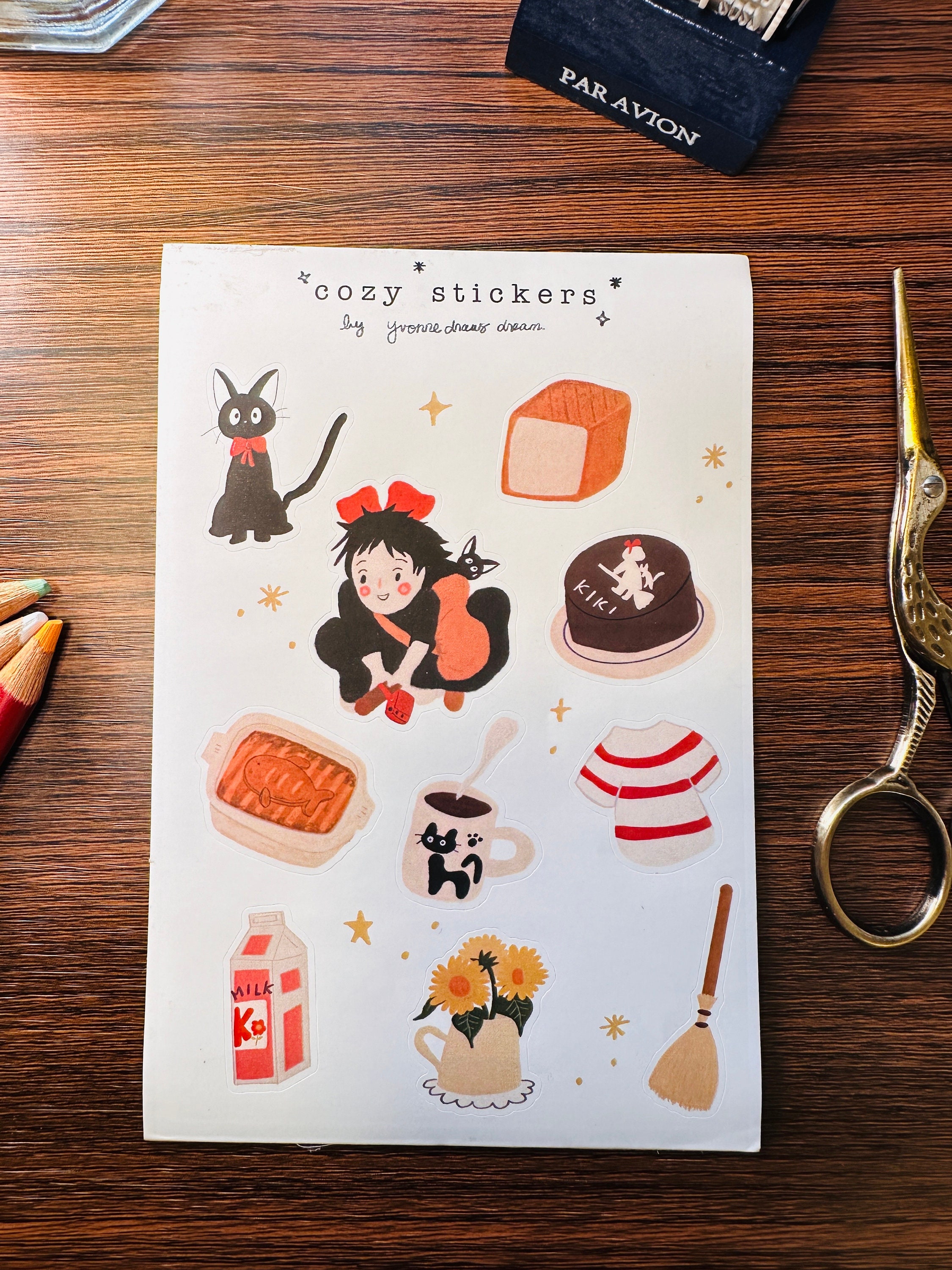Ghibli Kiki's Delivery Sticker Sheet Cottagecore Stickers, Sticker ...