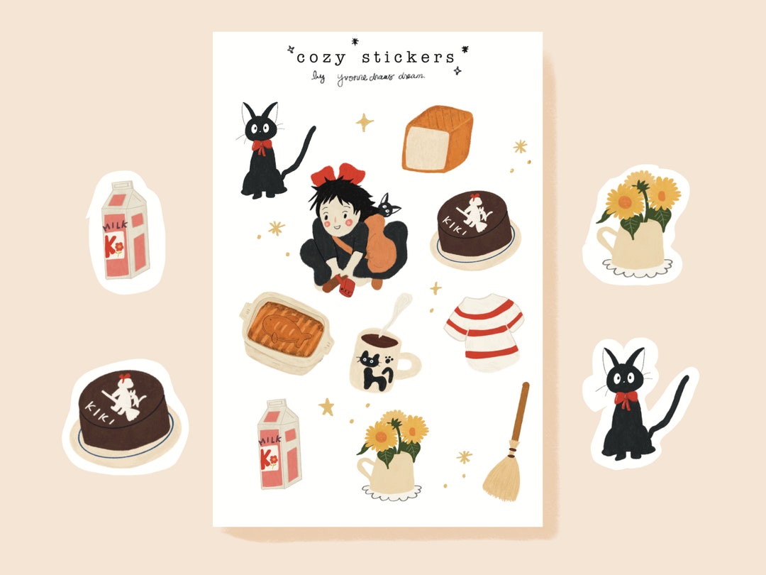 Ghibli Kiki's Delivery Sticker Sheet Cottagecore Stickers, Sticker ...