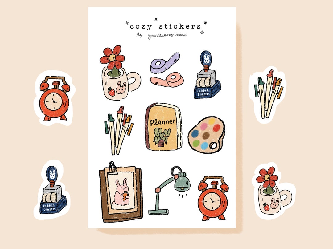 Desk Stationary Sticker Sheet Bullet Journal Sticker, Scrapbook ...