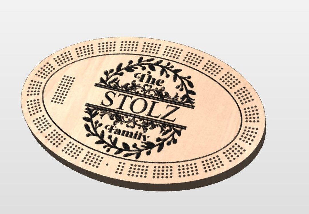 4 Peg Family Name Crib Board, Cribbage Board, Dxf, Svg, Digital File - Etsy
