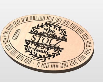 4 Peg Family Name Crib Board, Cribbage Board, Dxf, Svg, Digital File - Etsy