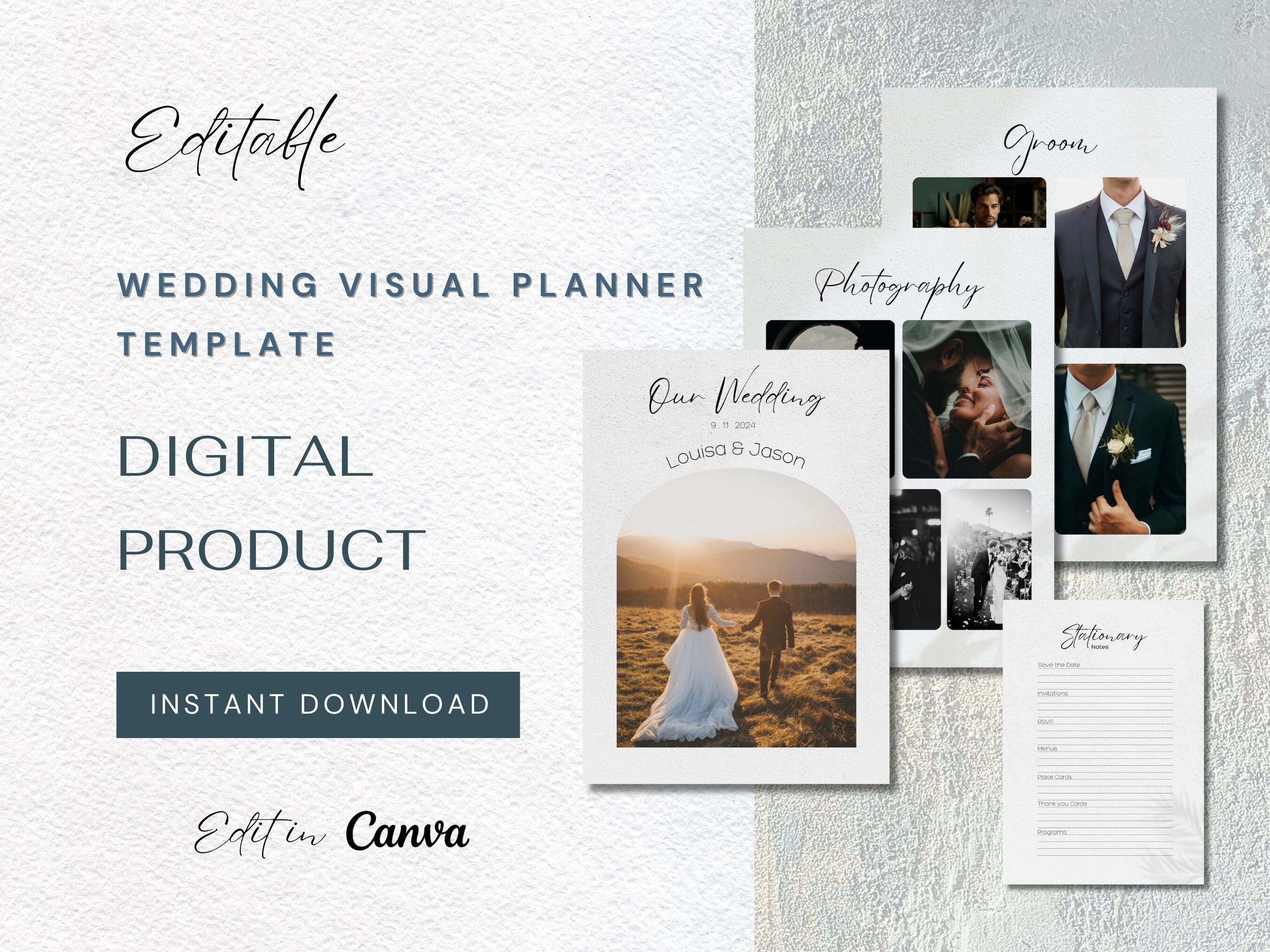 Visual Wedding Planner Template, Wedding Mood Board, Wedding Vision ...