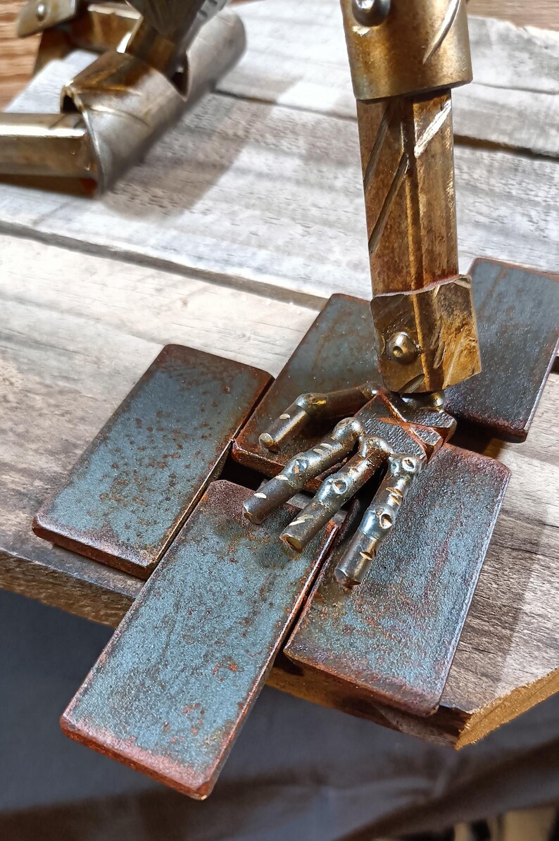 Handmade Metal Book Robot Sculpture (ledge): Steampunk, Plant Pot ...