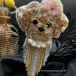 Custom Dog Portrait Brooch: Beaded Pet Pin, Embroidered Jewelry - Etsy