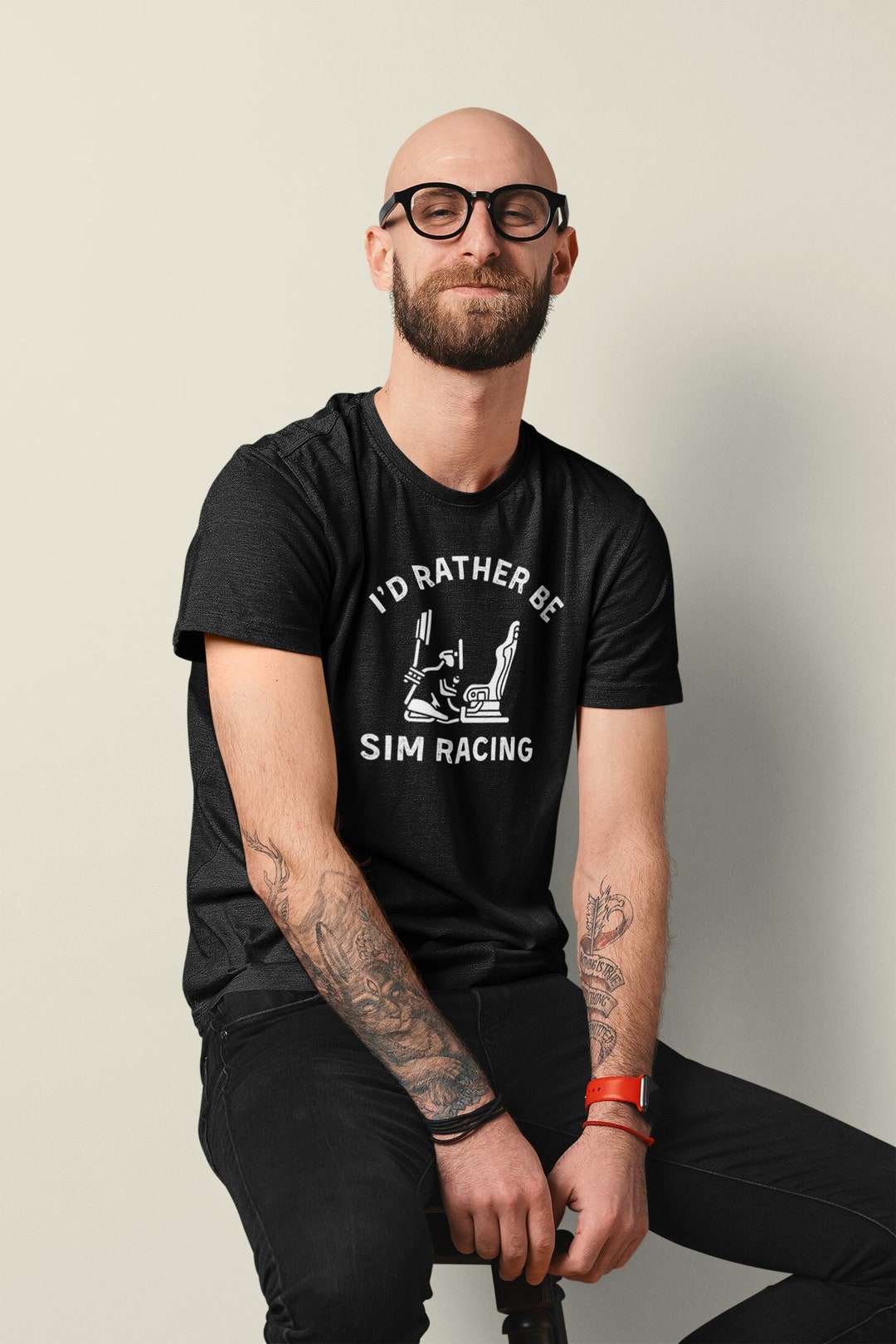 I'd Rather Be Sim Racing Shirt for Sim Racer Gift Video Gamer T-shirt ...