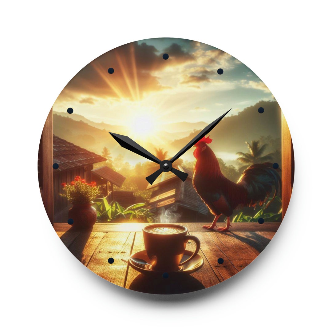 Rustic Morning Coffee Wall Clock, Kitchen Decor, Coffee Lover Clock ...