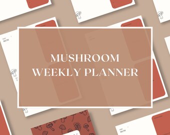 Printable Weekly Planner Page, DIGITAL DOWNLOAD, Fall Mushroom Design ...