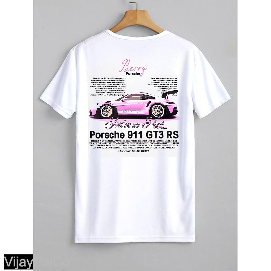 Berry Porsche 911 GT3 RS Outline Back Sided Shirt, Porsche 911 GT3 RS ...