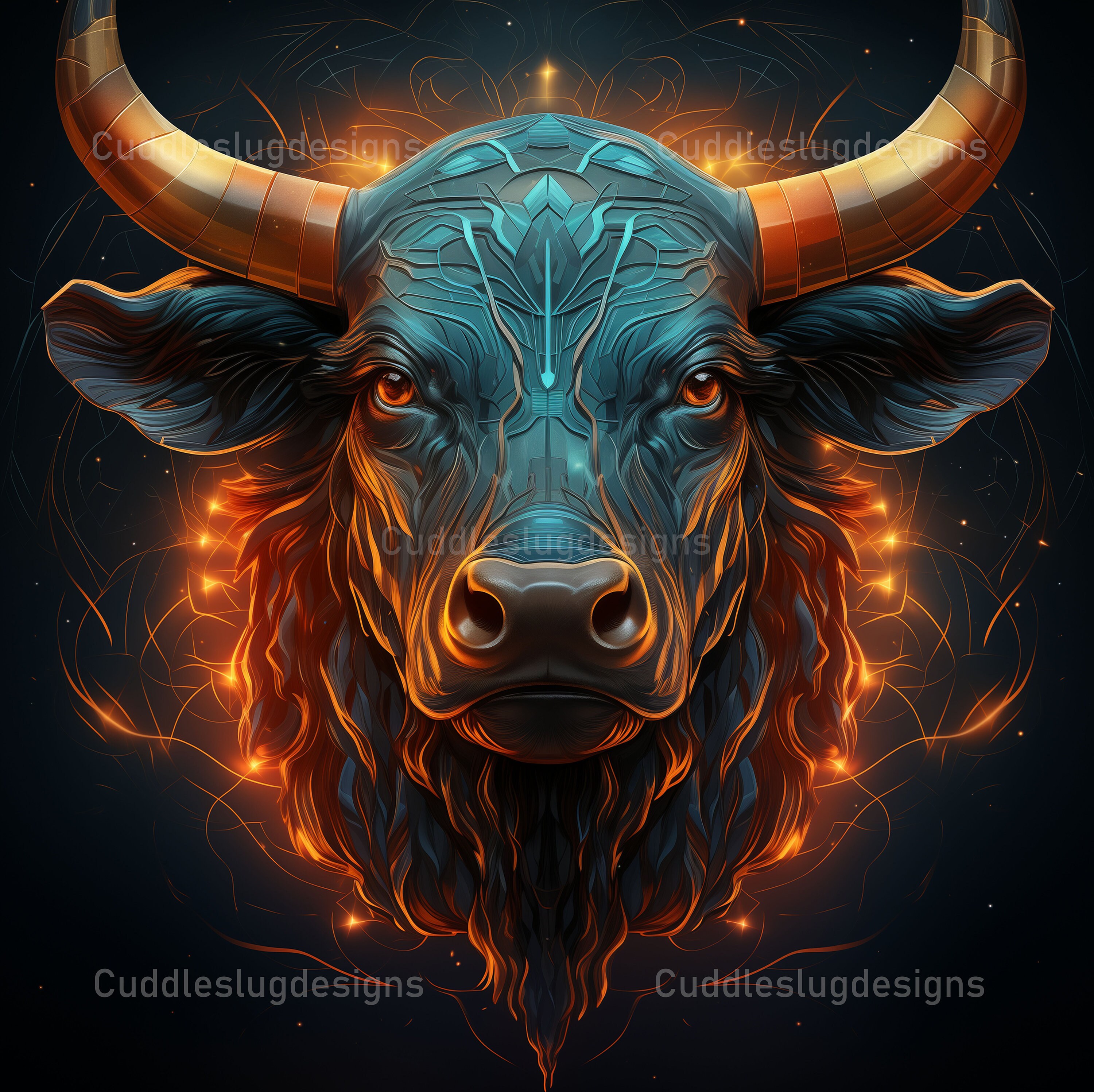 Highland Cow Picture, Bull Print, Wall Decor, Colorful Bull Wall Art ...