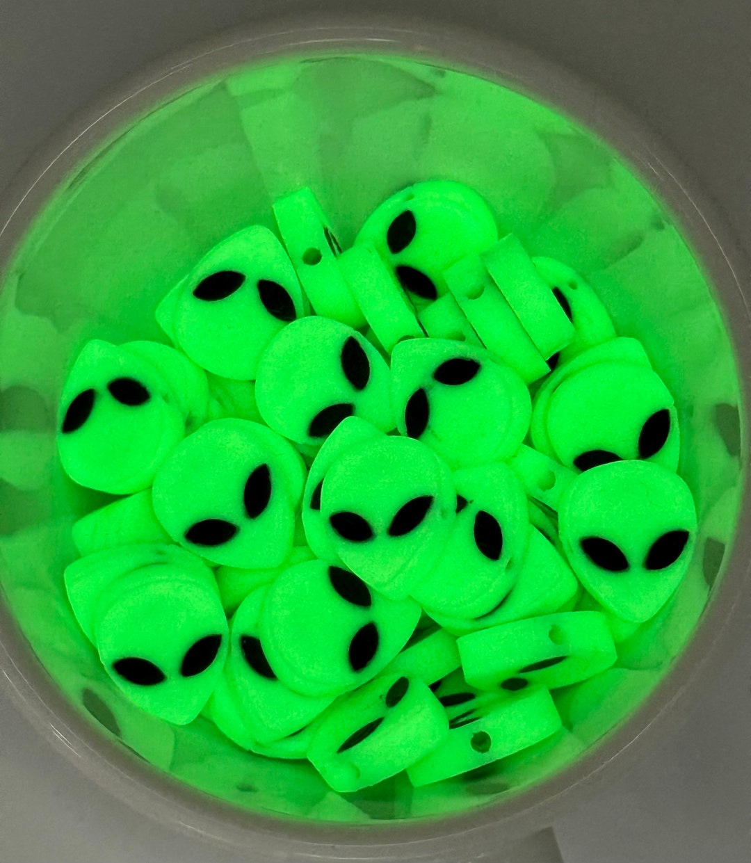 Alien Glow in the Dark Kandi Bead | Rave Outfit Accessory Alien Charm ...
