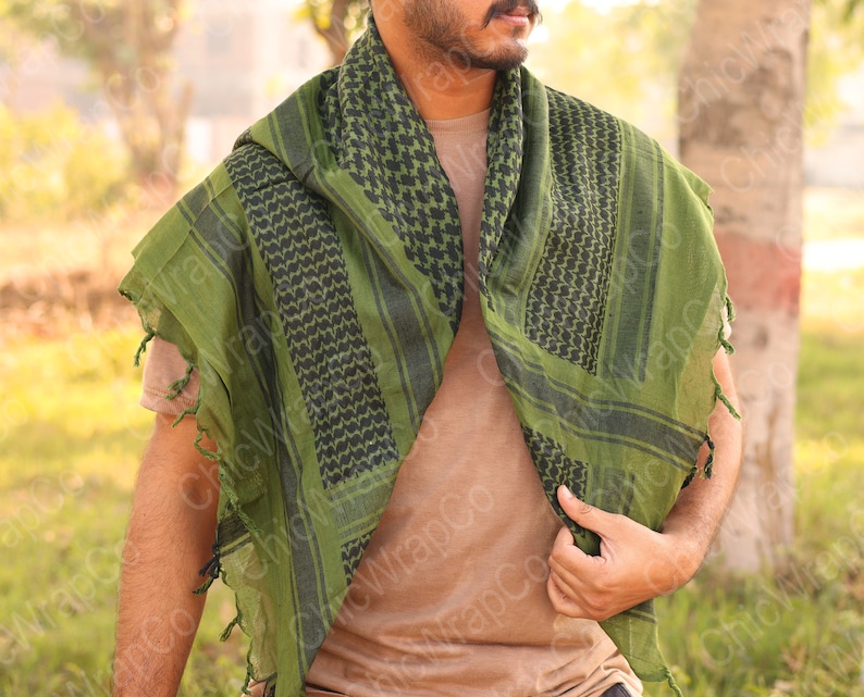 Palestinian Keffiyeh Shemagh Scarf, Arab Style Arafat Hatta Head Scarf ...