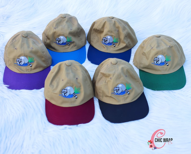 Embroidered Racoon Camping Caps, Cute Raccoon Couple Matching Hats ...