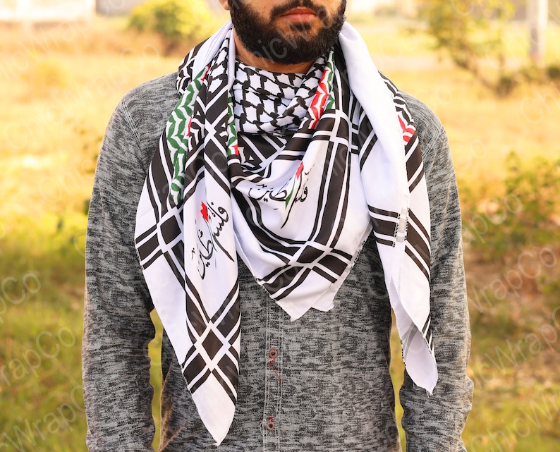 Palestinian Keffiyeh Scarf, Traditional Arab Style Arafat Hatta ...