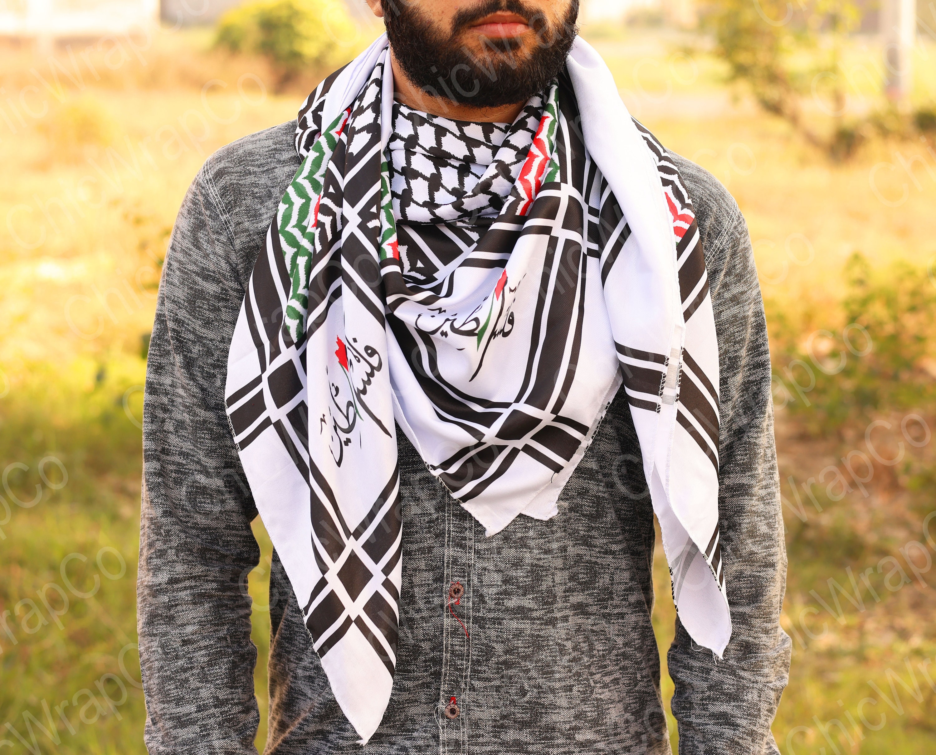 Palestinian Keffiyeh Scarf, Traditional Arab Style Arafat Hatta ...