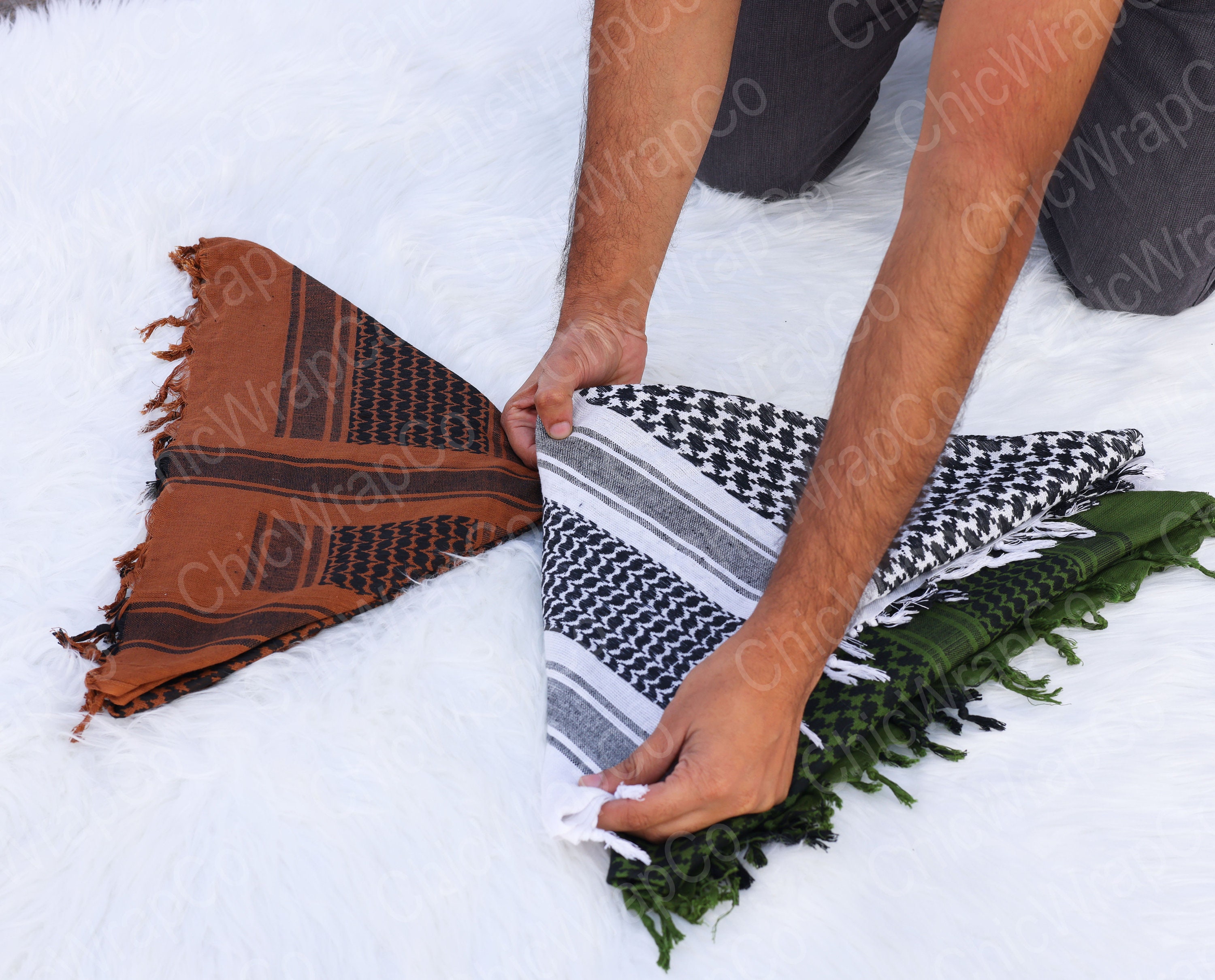 Palestinian Keffiyeh Shemagh Scarf, Arab Style Arafat Hatta Head Scarf ...