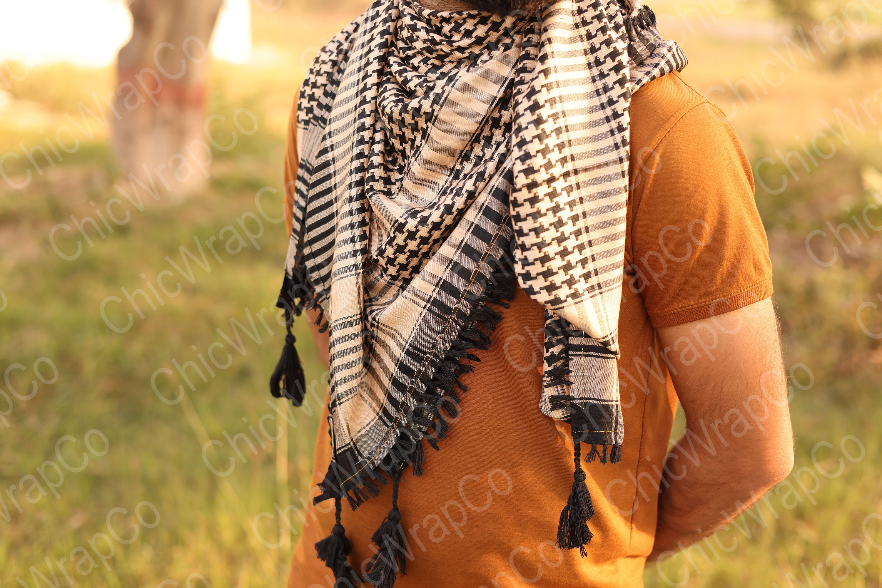 Arab Style Palestine Shemagh Scarf, Keffiyeh Palestine Cotton Scarf ...