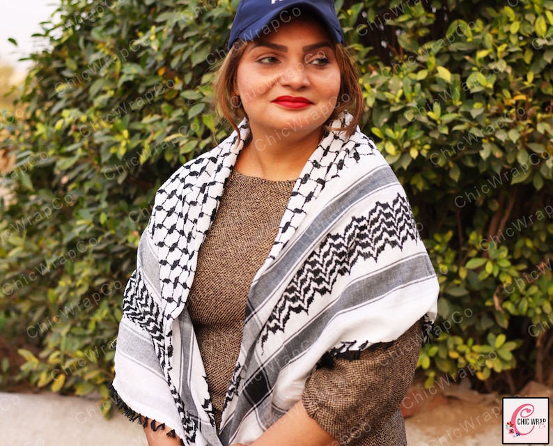 Arab Style Palestine Keffiyeh Scarf, Palestinian Shemagh Cotton ...