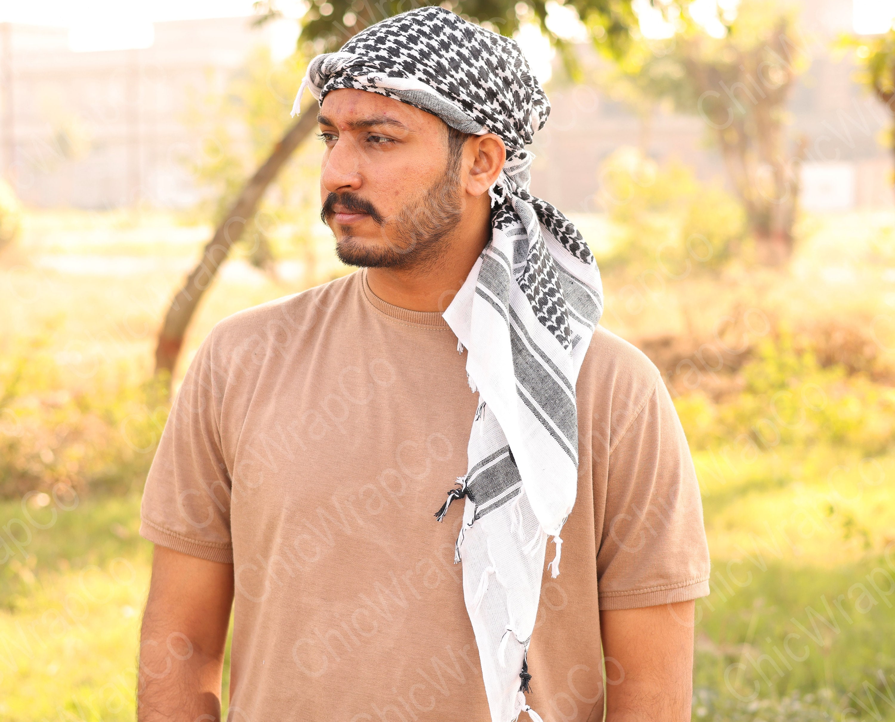 Palestinian Keffiyeh Shemagh Scarf, Arab Style Arafat Hatta Head Scarf ...