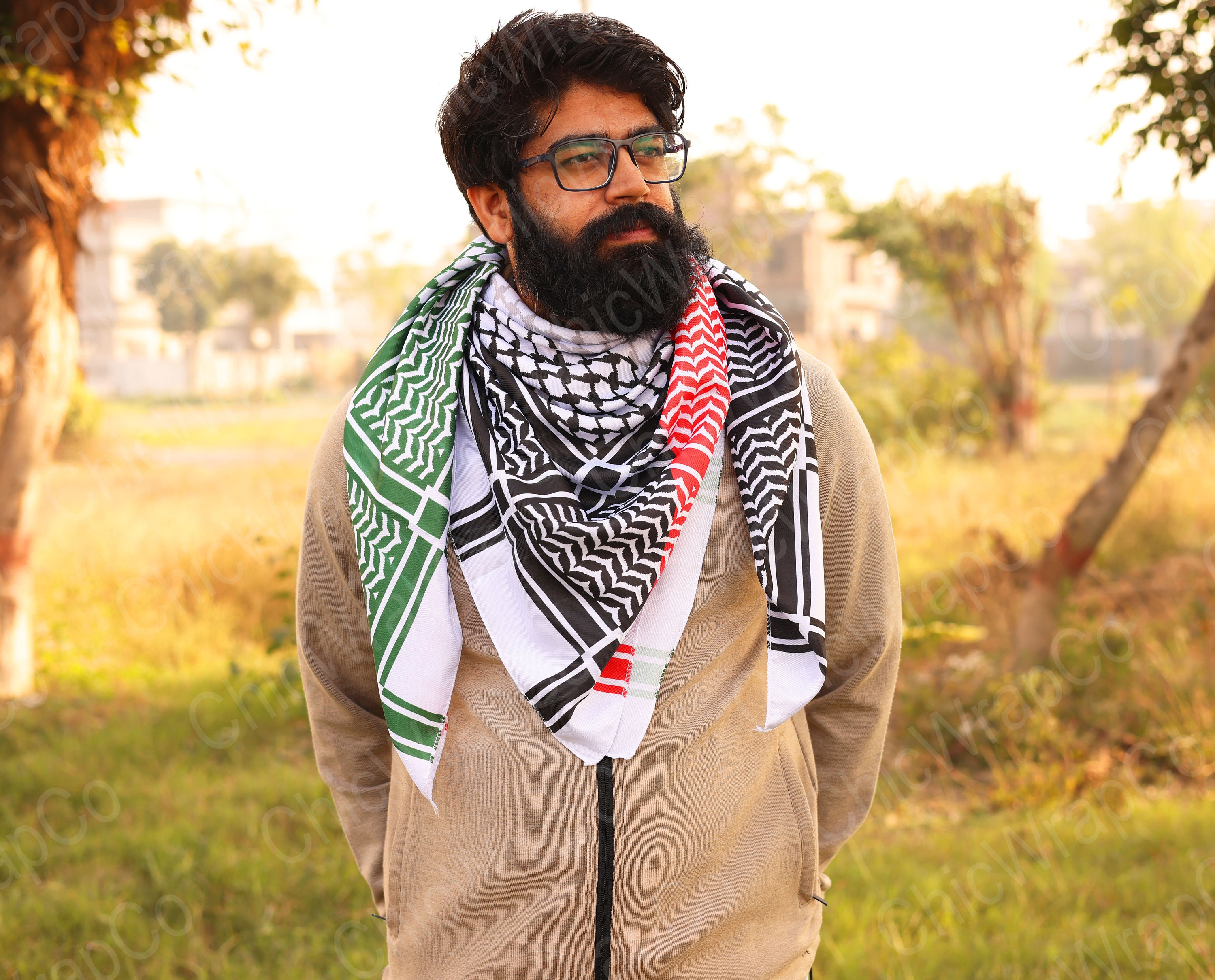 Palestinian Keffiyeh Scarf, Traditional Arab Style Arafat Hatta ...