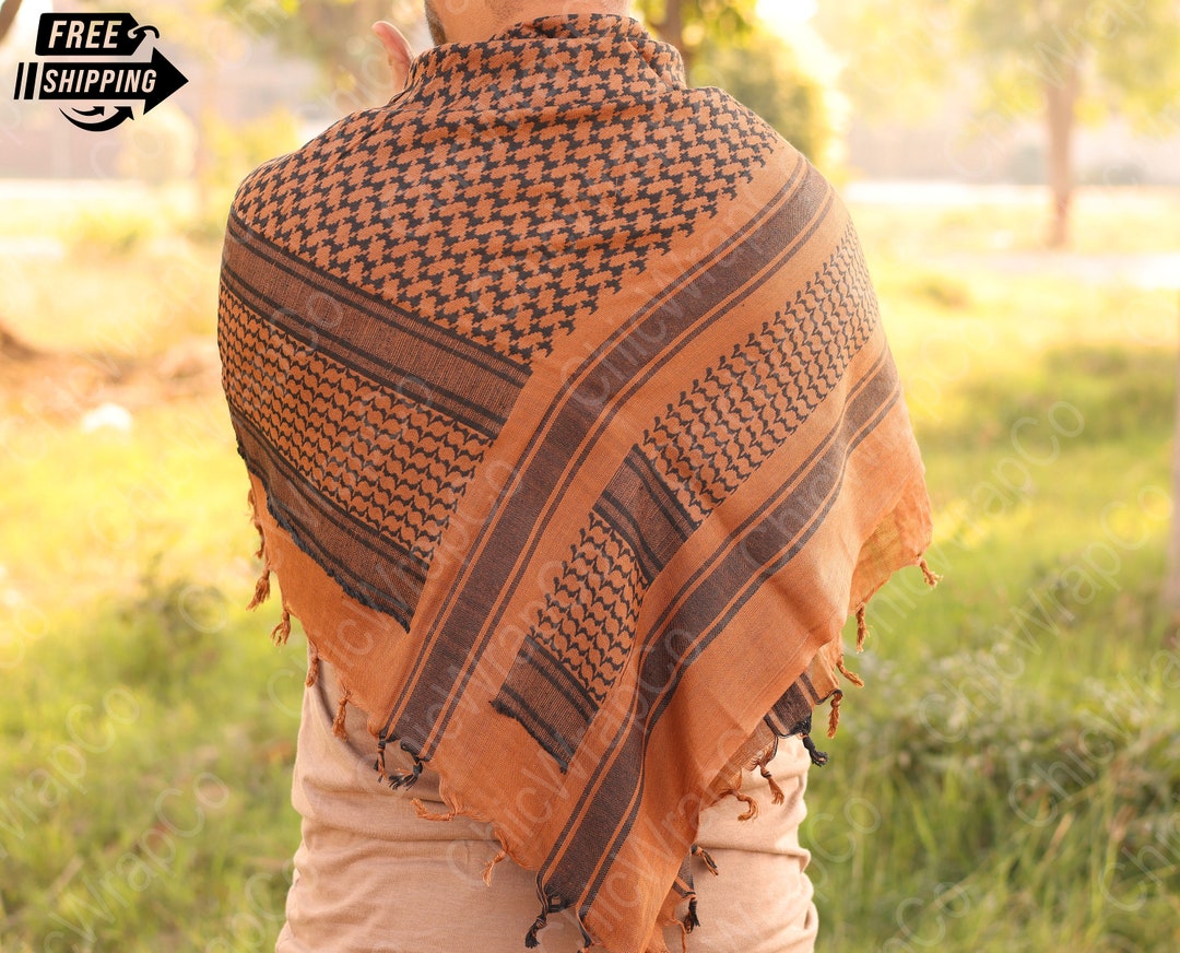 Palestinian Keffiyeh Shemagh Scarf, Arab Style Arafat Hatta Head Scarf ...