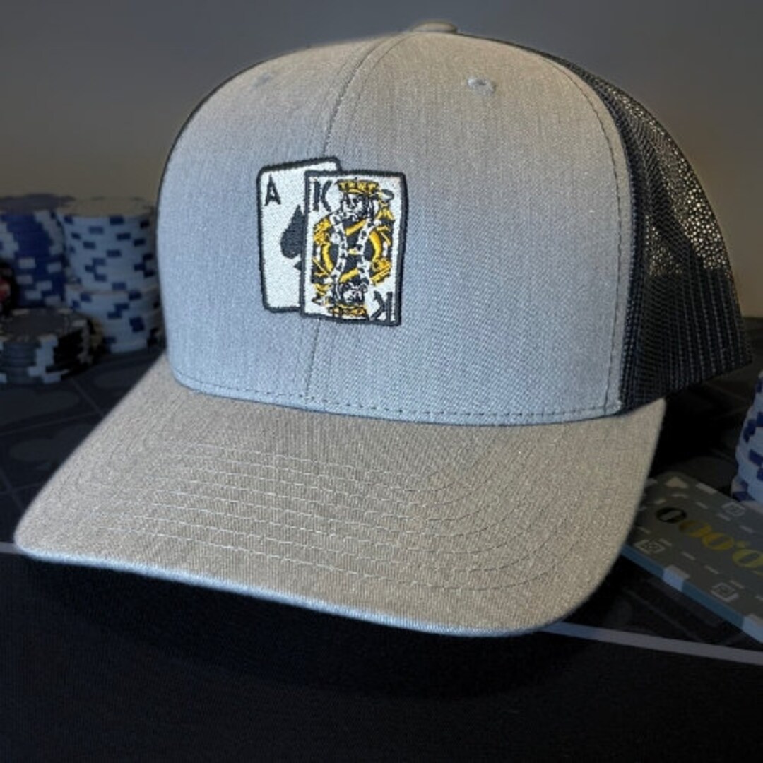 Ace King Poker Trucker Hat-- Ace of Spades & King of Spades -- Gifts ...
