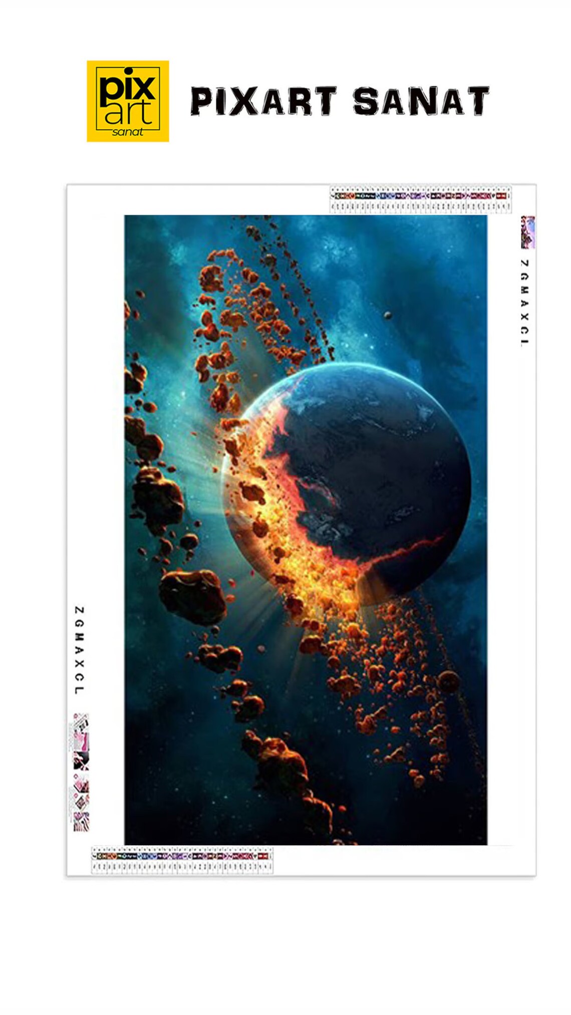 Ball of Fire Pixart Art Diamond Mosaic Painting Wall Decor, Hobby 38*69 ...