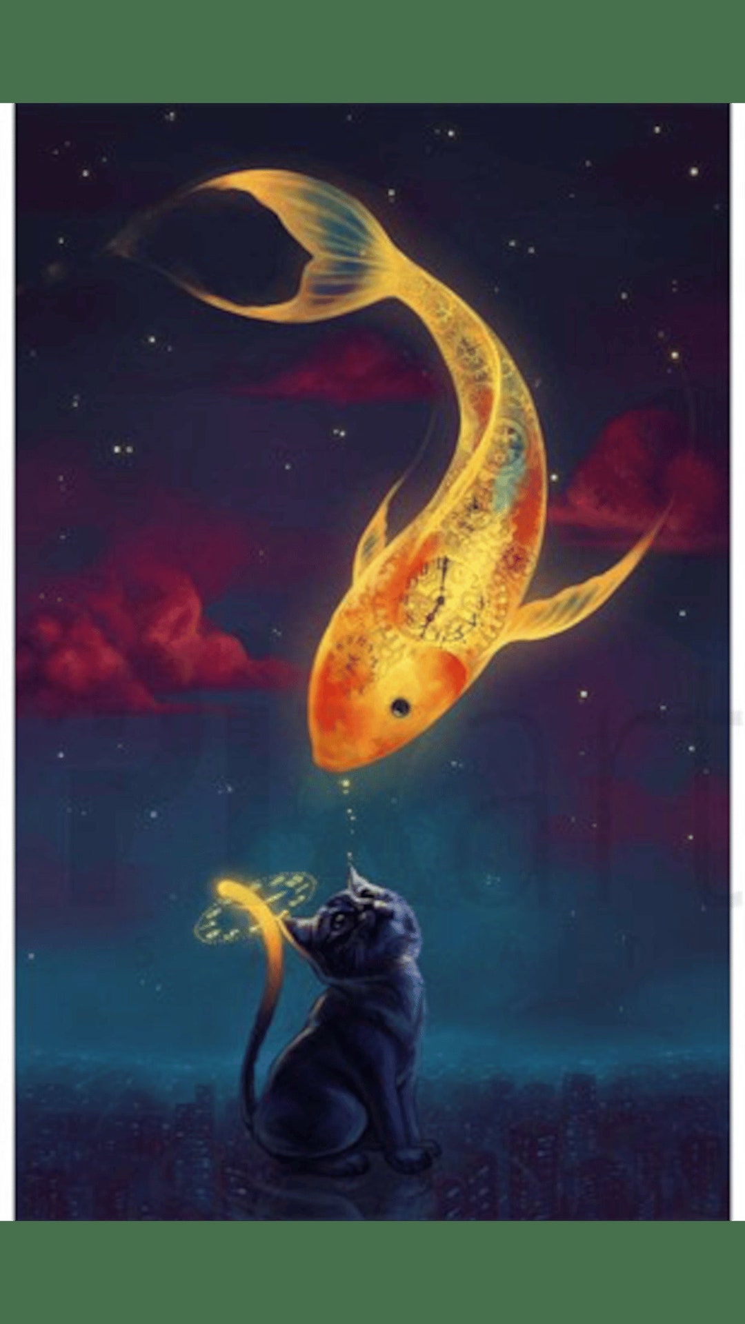 Koi Fish and Cat 40*60 Pixart Art Diamond Mosaic Painting Diamond ...