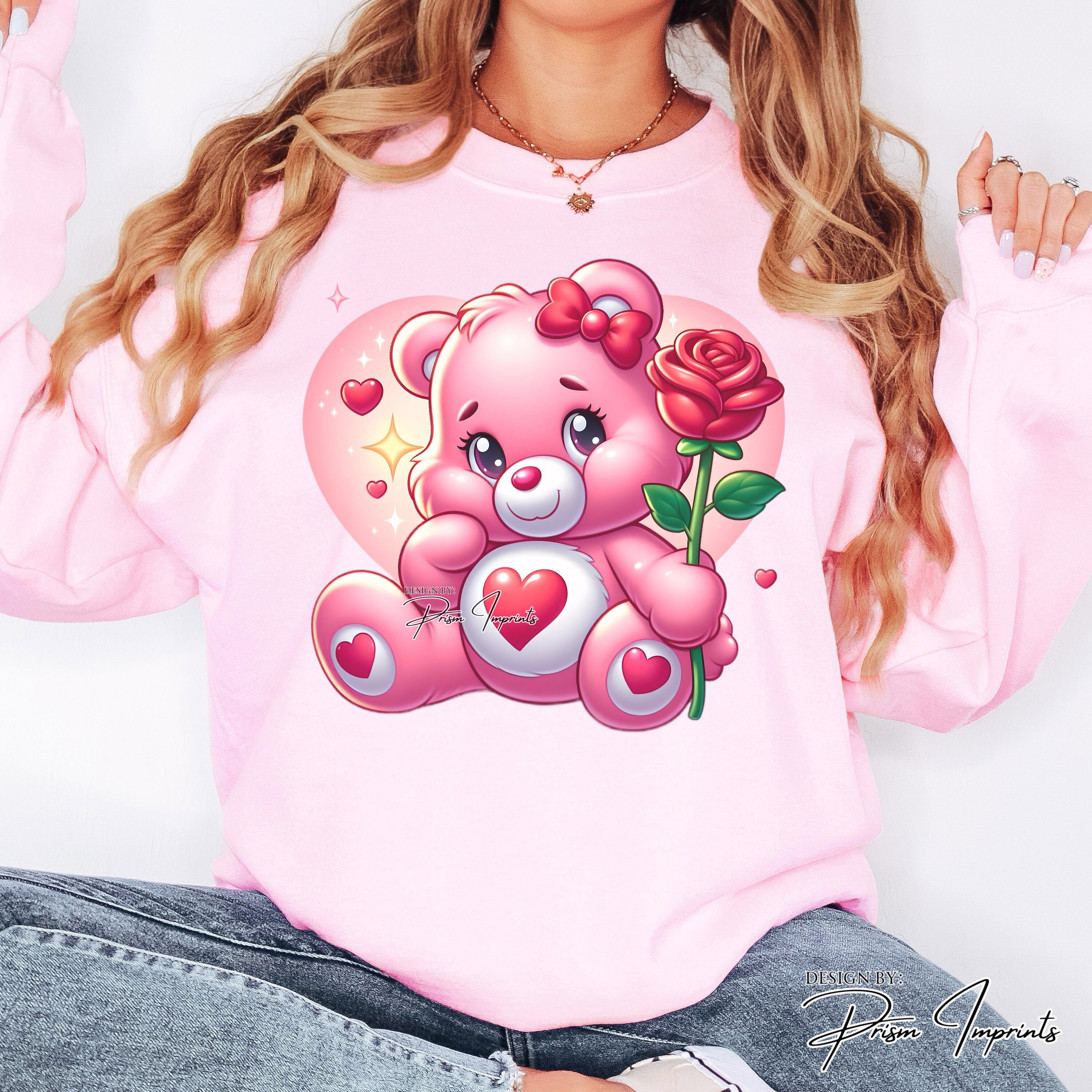 Love Care Bear: Valentines Day Shirt/sweater, PNG Only, Sublimation Png, Dtf Download Png. - Etsy