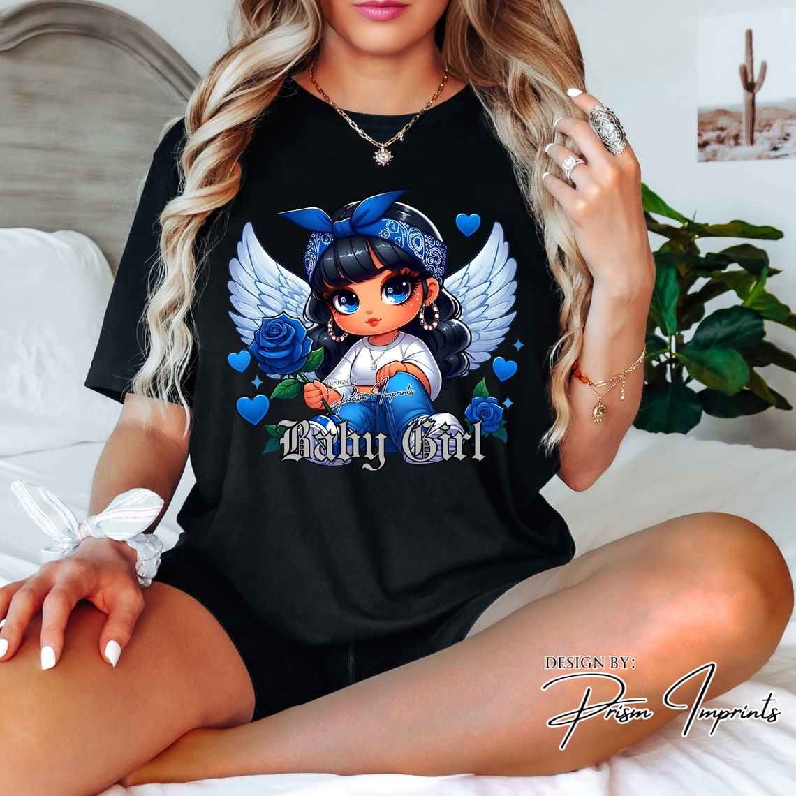 Baby Girl Angel Chicana Old-school Chola Blue Backdrop archivo-png ...