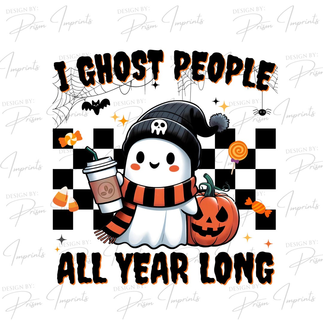 Retro I Ghost People Png, Halloween Png, Cute Ghost Pumpkin Png, Spooky Vibes Png, Ghost Coffee ...
