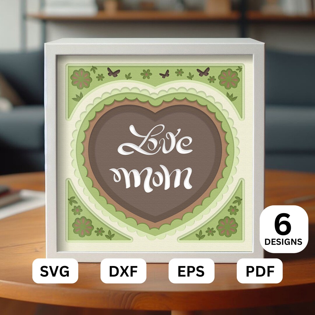 3D Mothers Day Shadow Box Svg, Pregnancy Mother Shadow Box, Mom, Mum ...