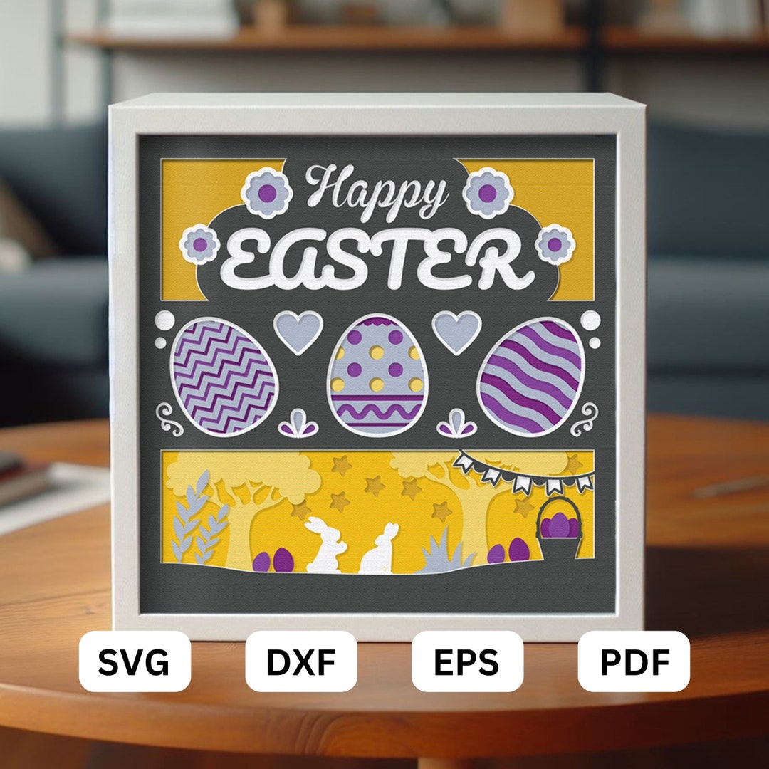 3D Easter Shadow Box Svg, Easter Light Box, Multilayer Paper Crafting ...