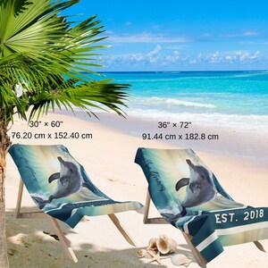 Personalized Dolphin Beach Towel for Yacht Owner Beach Towel Customize ...