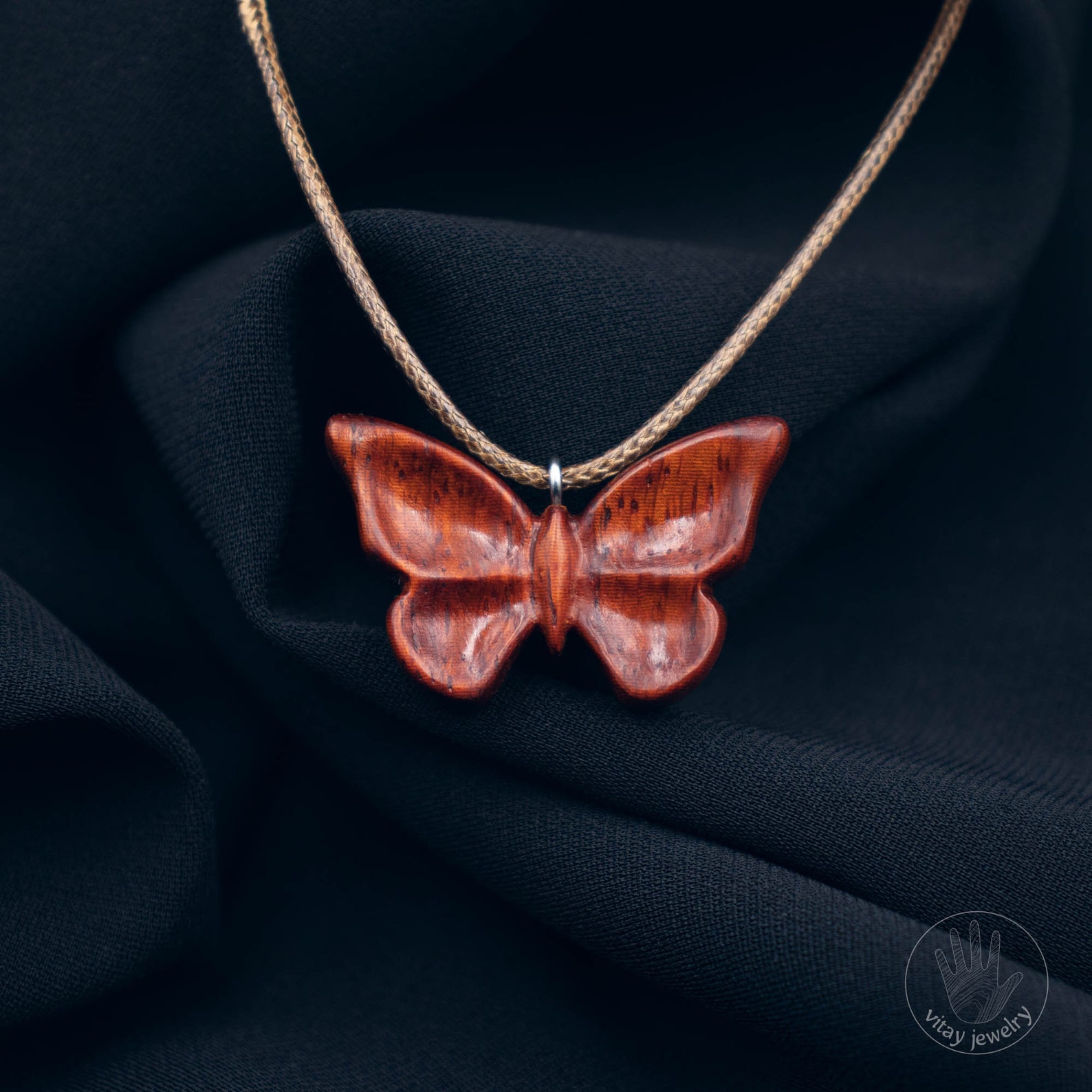 Butterfly Necklace, Butterfly Pendant Necklace, Wood Jewelry, Wooden ...