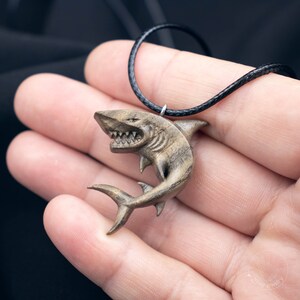 Handcrafted Wooden Shark Pendant - Unique Ocean-inspired Jewelry, Shark ...