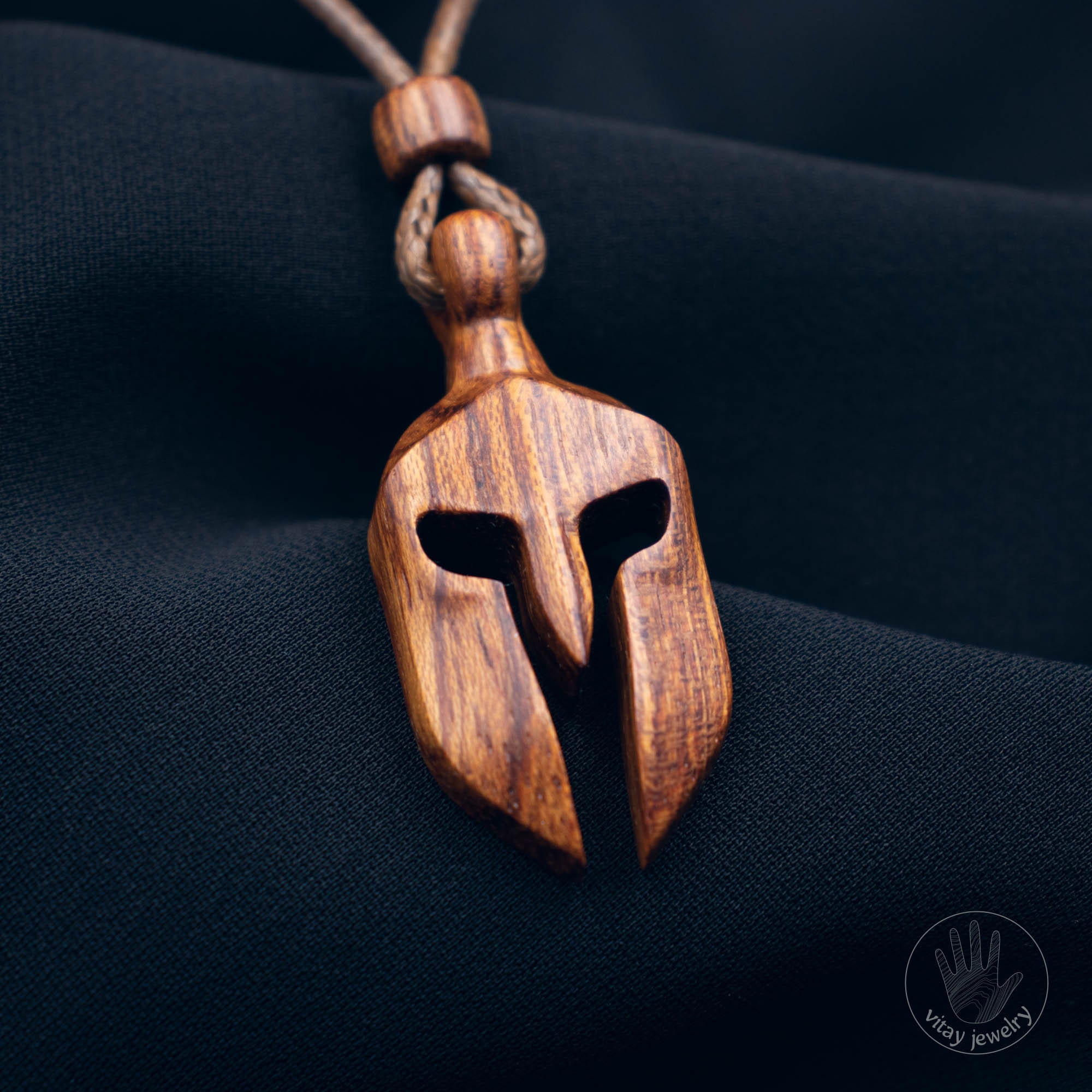 Wood Jewelry, Spartan Helmet Necklace, Spartan Warrior Pendant, Wooden ...