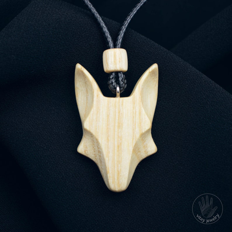 Wood Jewelry, Wolf Head Pendant, Minimalist, White Wolf Necklace ...